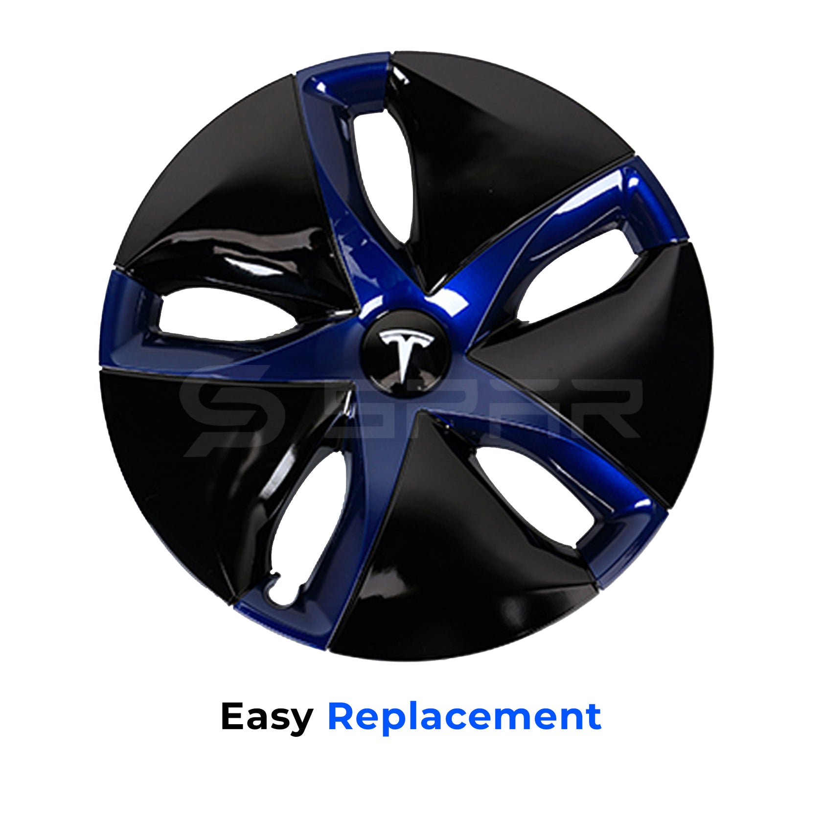 Blue Custom Aero Wheel Upgrade (4 pcs) for Tesla Model 3 – Spar UAE