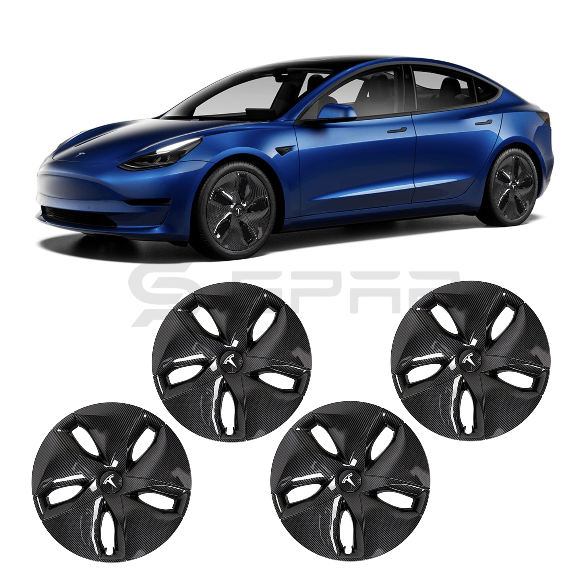 Carbon Fiber Custom Aero Wheel Upgrade (4 pcs.) for Tesla Model 3 ...